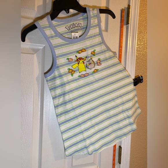Pokemon | Tops | Pokmon S Women Pikachu Floral Stripe Tank Top ...